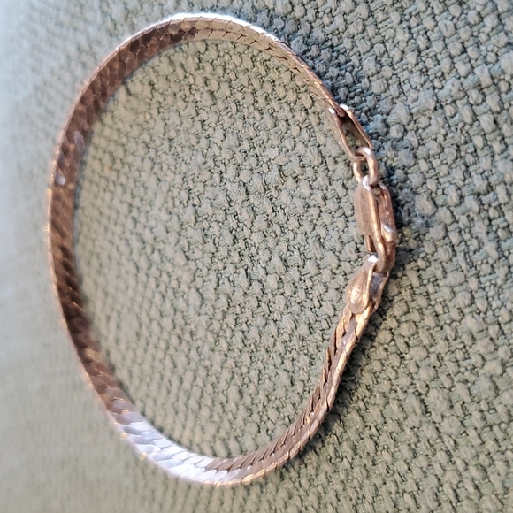 Vintage | Jewelry | Vintage Italian Herringbone Silver Bracelet Gorg 7 ...
